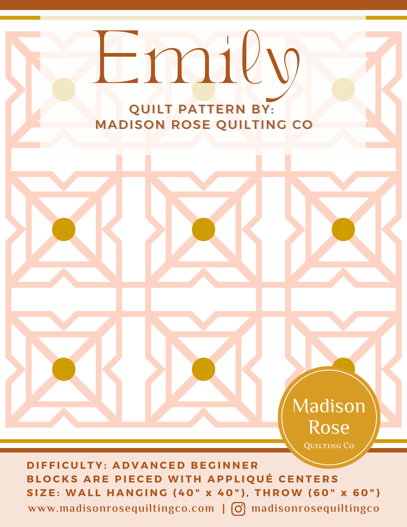 Emily Quilt Pattern (Digital Download) – Madison Rose Quilting Co