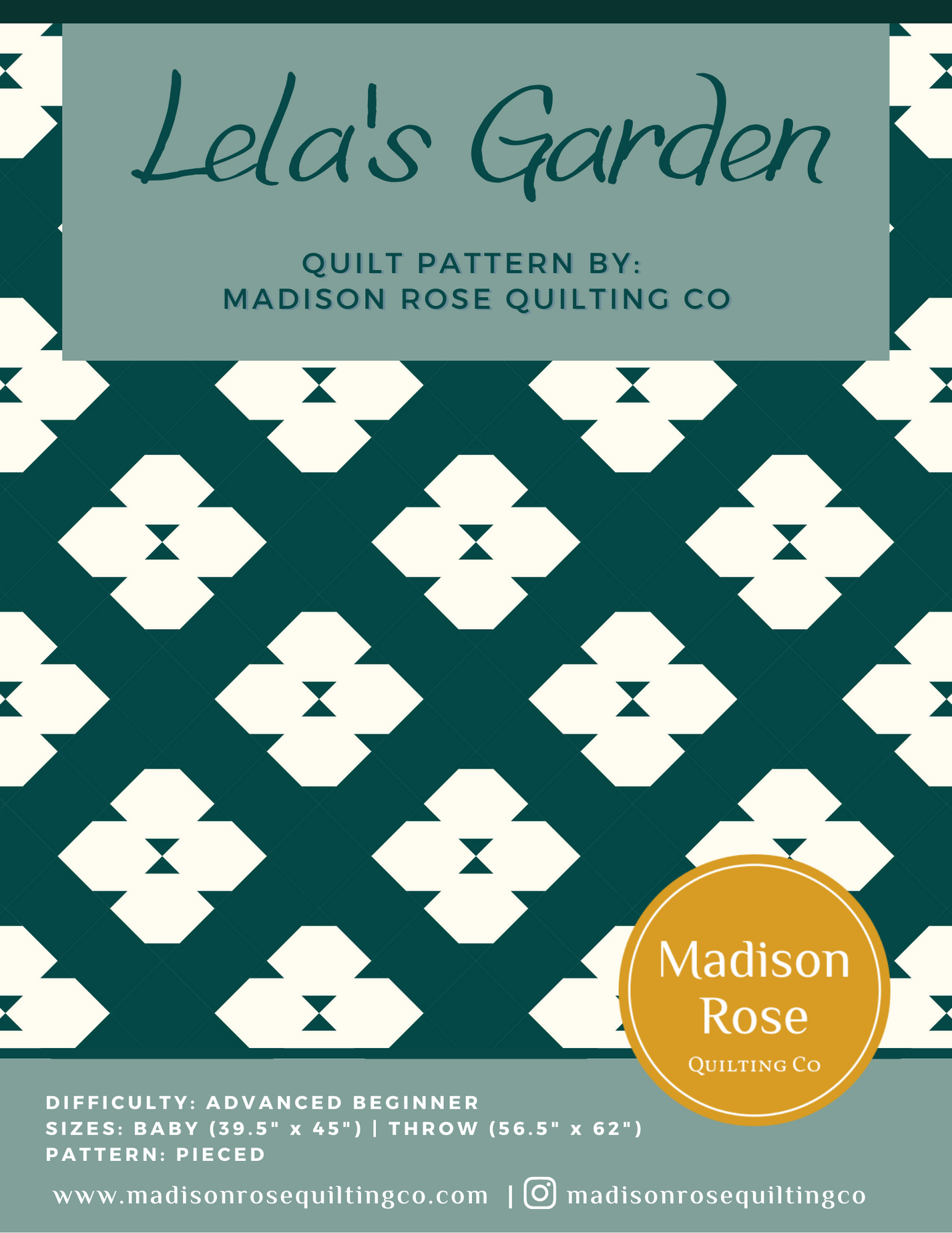 FREE - Lela's Garden Quilt Pattern (Digital Download) – Madison Rose ...